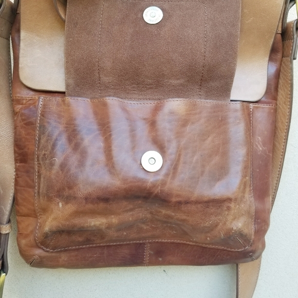 Aspen | Bags | 8 Aspen Rugged Brown Leather Crossbody Satchel Bag Rn ...